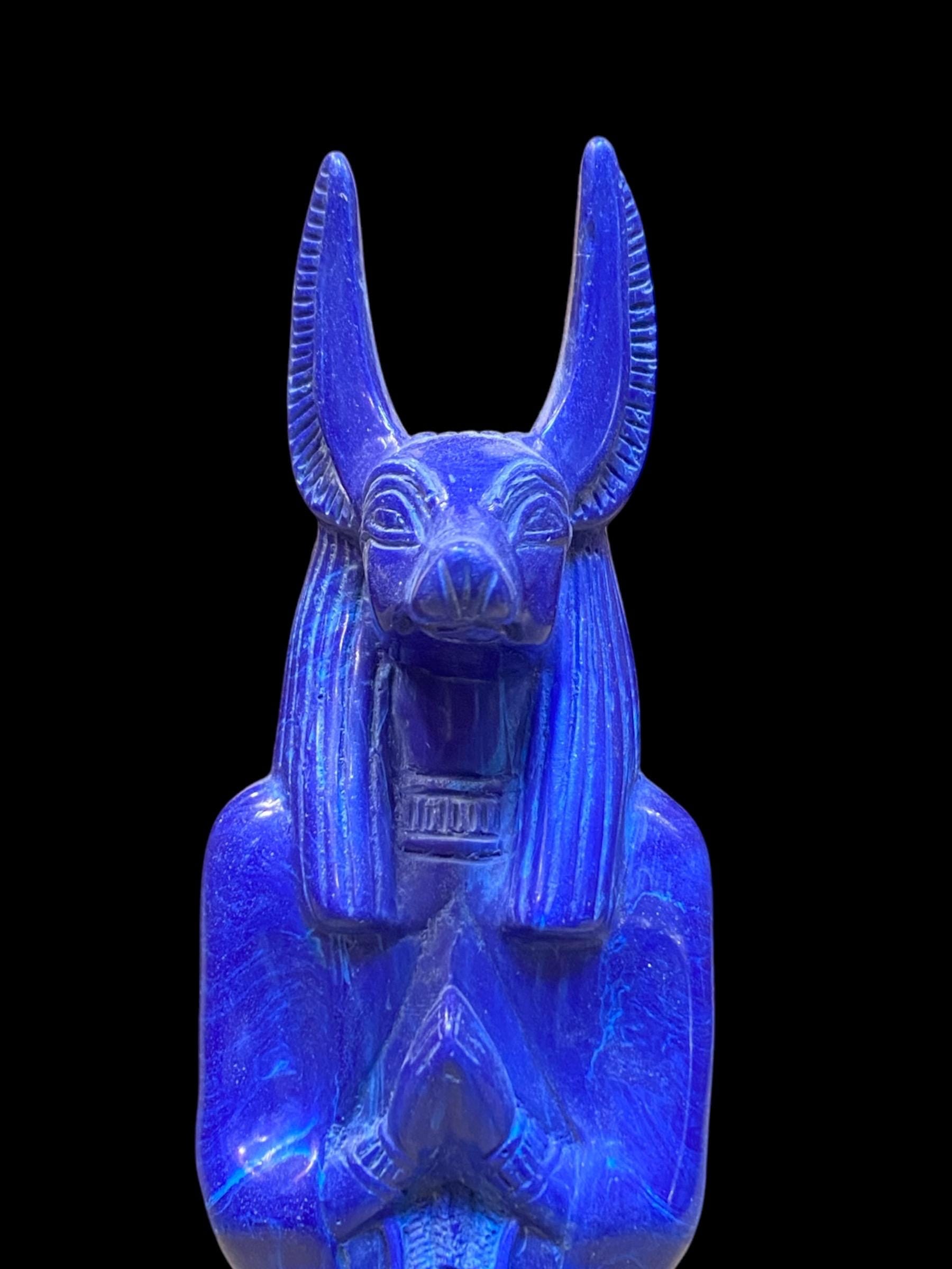 Blue Statue Anubis God-egyptian Mythology-mummification-protection ...