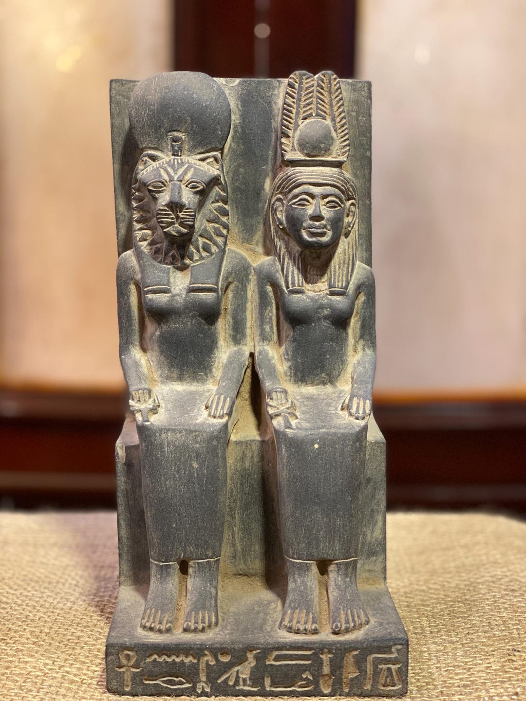 Rare Statue Depicting Goddess Sekhmet & Goddess Hathor-a Unique Piece ...