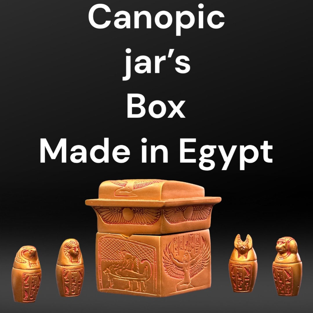 Canopic Box - (sons of Horus) Jars for Mummification Handmade Egyptian ...