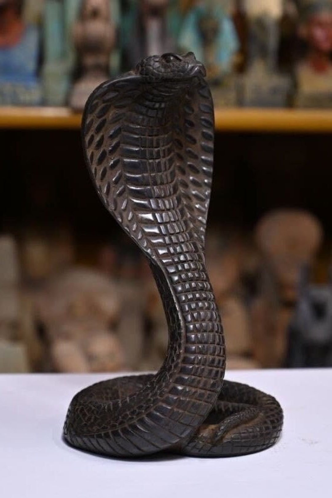 Amazing Black Uraeus Cobra Statue, One of the Most Important Protection ...