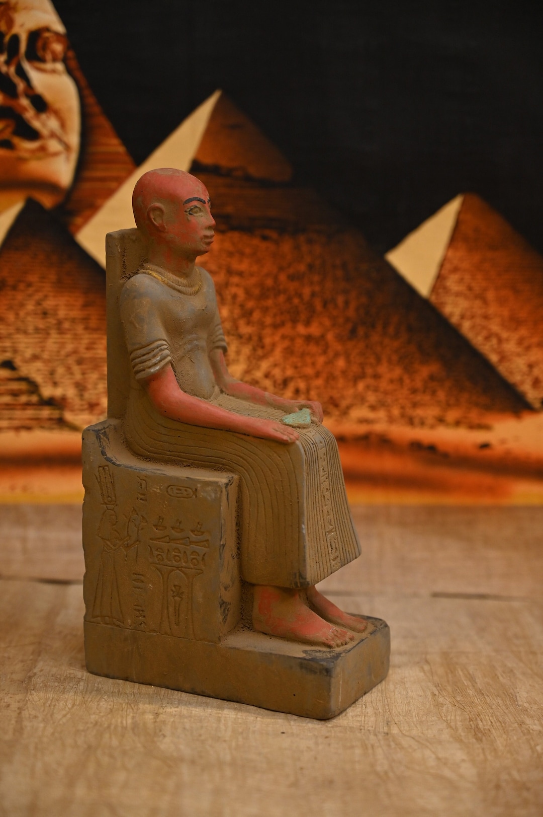 A Masterpiece Statue of the Engineer and the God Imhotep Egyptian ...