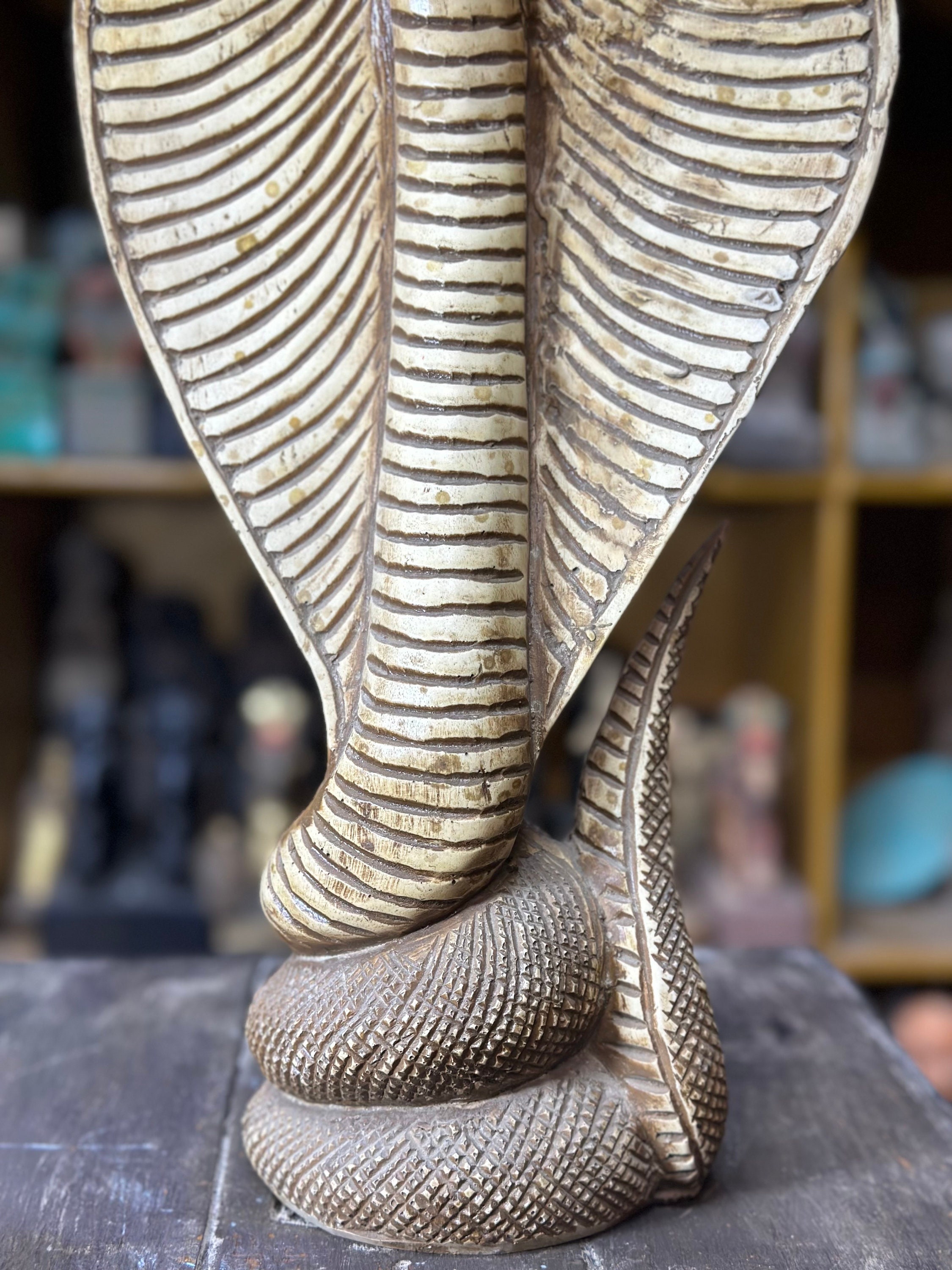 Handmade Uraeus Cobra Statue, Egyptian Wadjet Serpent Home Decor (40cm ...