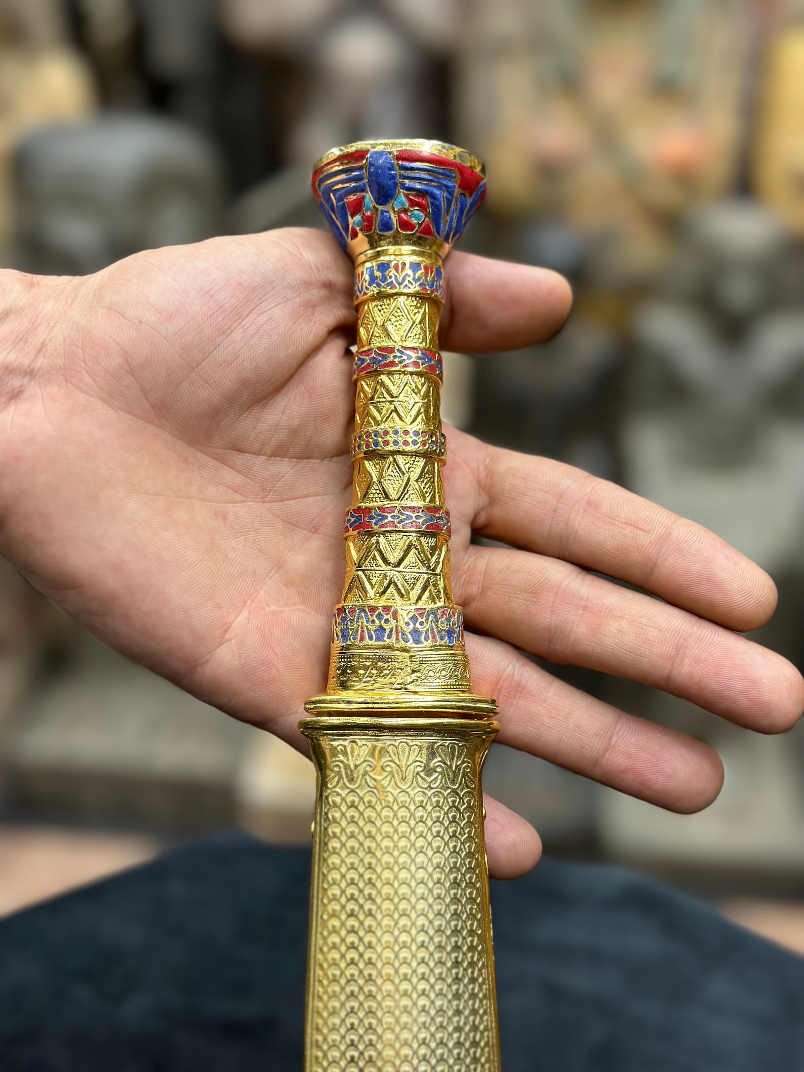 Tutankhamun Dagger Replica: Handmade Gold-plated Copper, Stone Inlay - Etsy