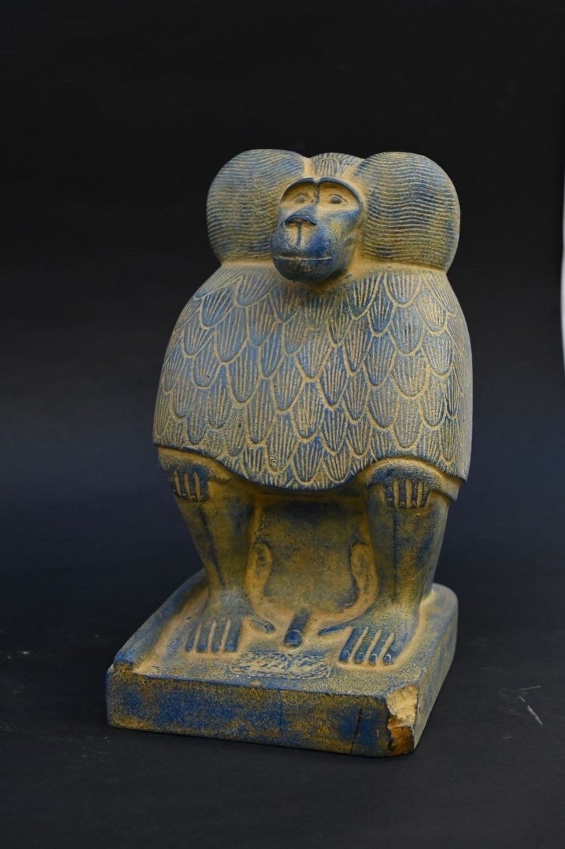 Thoth Baboon Statue: Egyptian God of Wisdom, Handcrafted in Egypt - Etsy