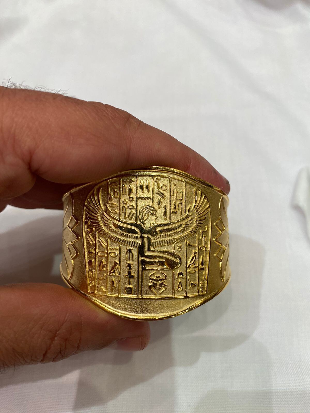 Gold Plated Isis Bracelet: Egyptian Key of Life, Lotus Flower - Etsy