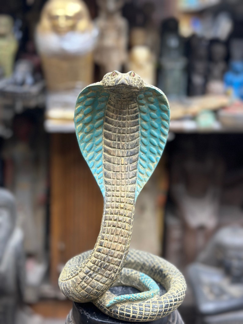 Handmade Uraeus Cobra Statue, Egyptian Deity Carving - Etsy