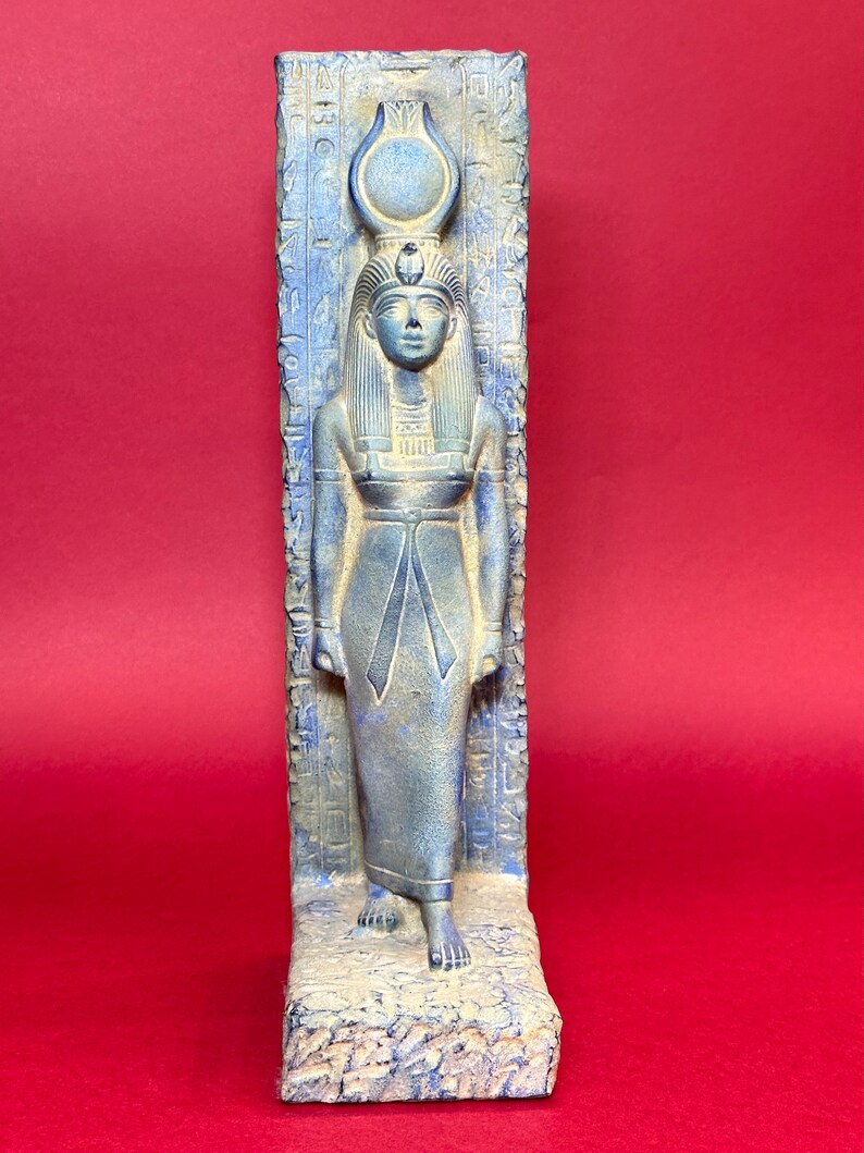 Elegant Blue Statue of the Great Goddess Hathor goddess of - Etsy
