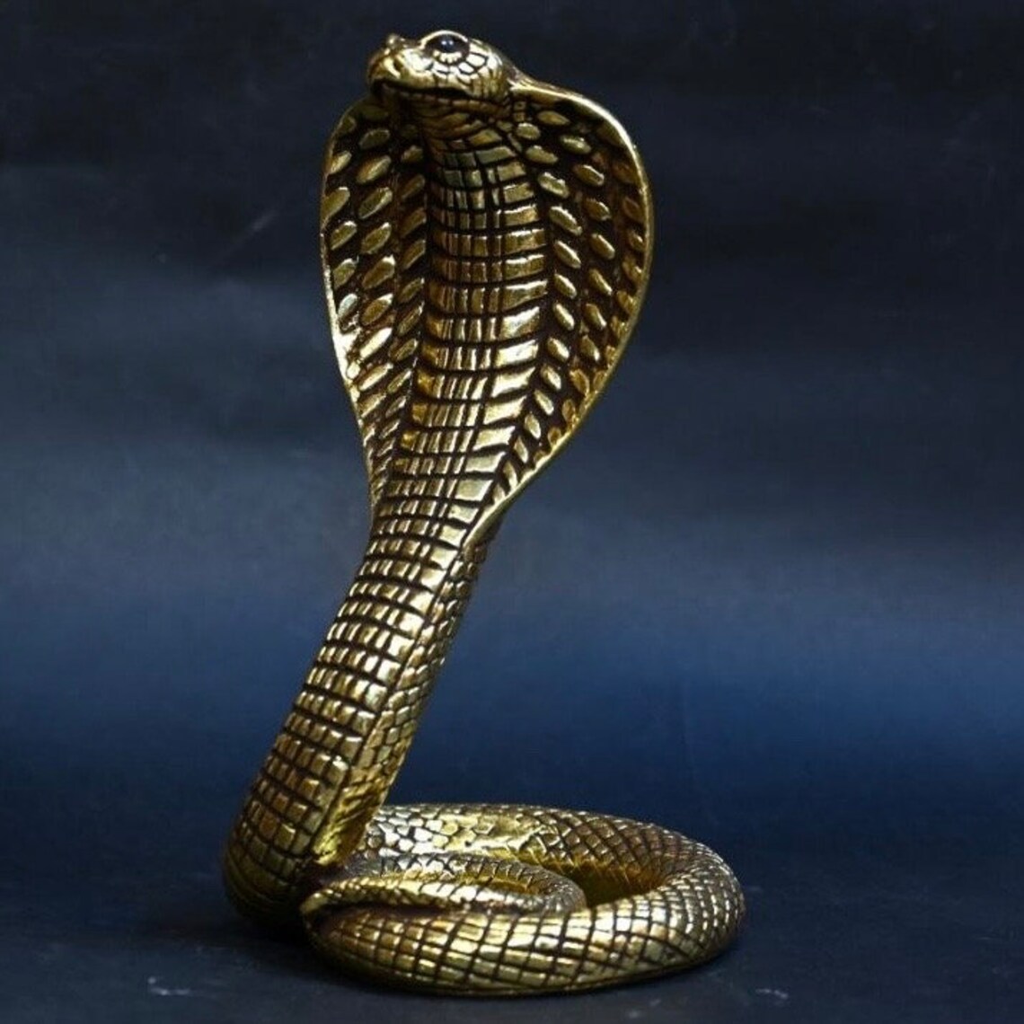 Handmade Uraeus Cobra Statue, Egyptian Gold Leaf Serpent Goddess - Etsy