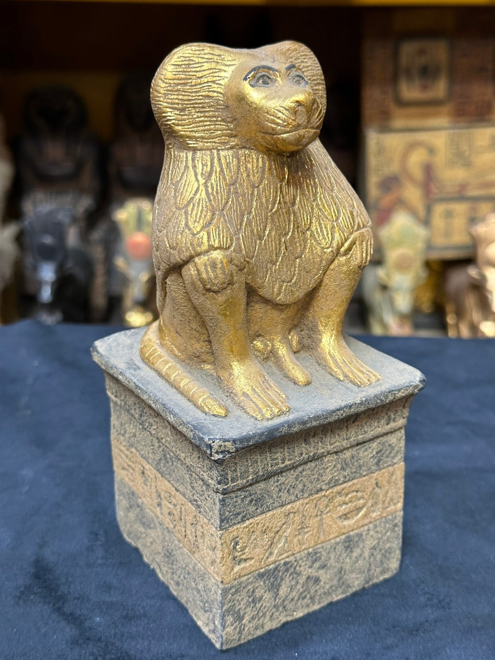 Gold Leaf Thoth Baboon Statue - Egyptian Museum Copy - Etsy