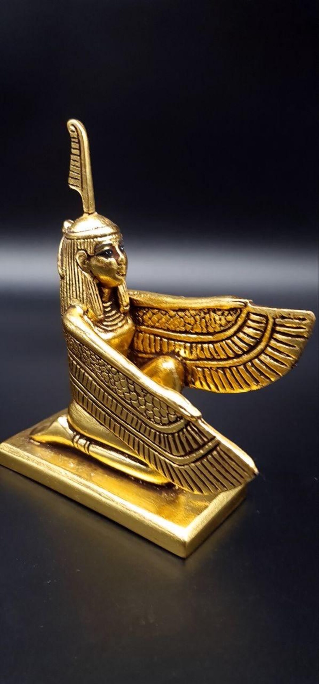 Winged Seated Egyptian Goddess Isis Statue Ancient Egyptian Goddess of ...