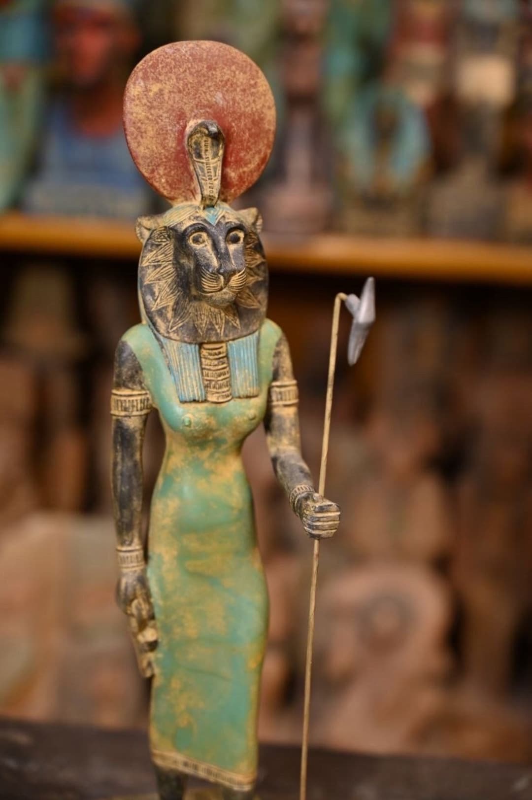 Sekhmet Unique Statue With the Solar Disk on the Top-egyptian Mythology ...