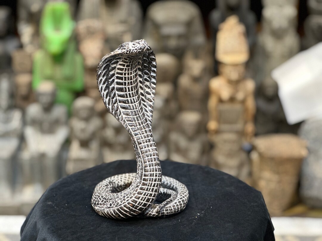 Amazing Black Uraeus Cobra Statue, One of the Most Important Protection ...