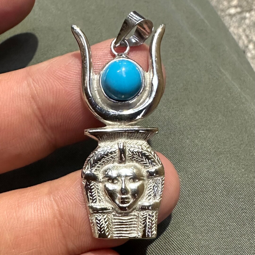 Nice Hathor Mask as Amulet Cow Head Egyptian Handcrafted -silver ...