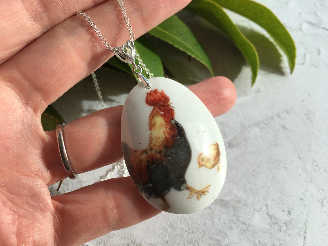 Chicken and Chiclet Necklace, Bottledump Found Pottery , XXL Statement ...