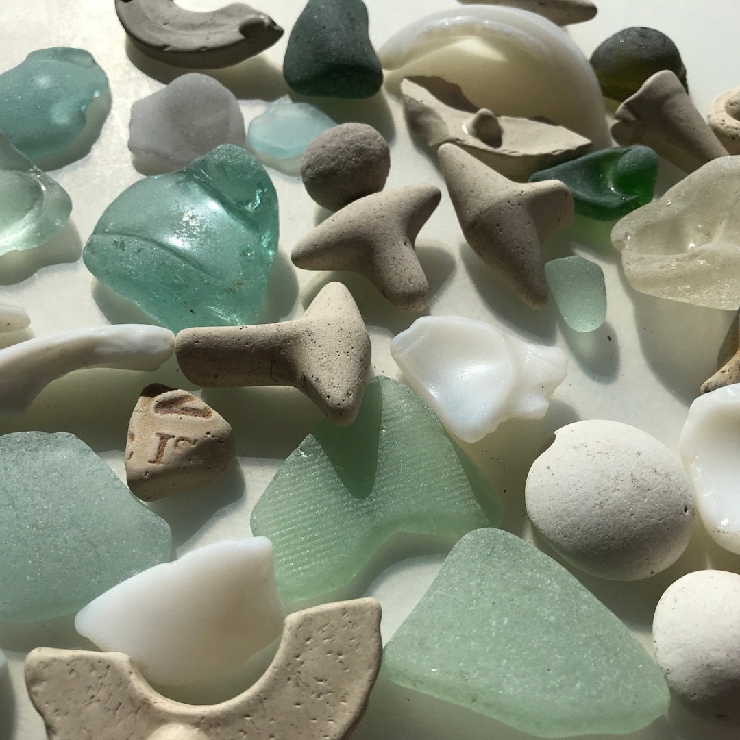 Scottish Beach Finds, Sea Glass, Sea Foam and White Glass, Milk Glass ...