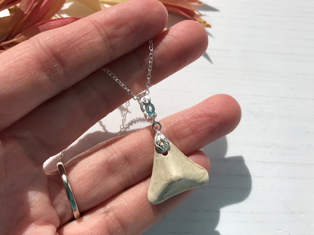 Scottish Pottery Pendant, Pyramid Shaped Necklace, Kiln Stilts Pottery ...