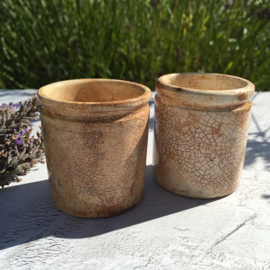 Scottish Bottle Digging Victorian Jam Jars, Set of Two Mini 100 Year ...