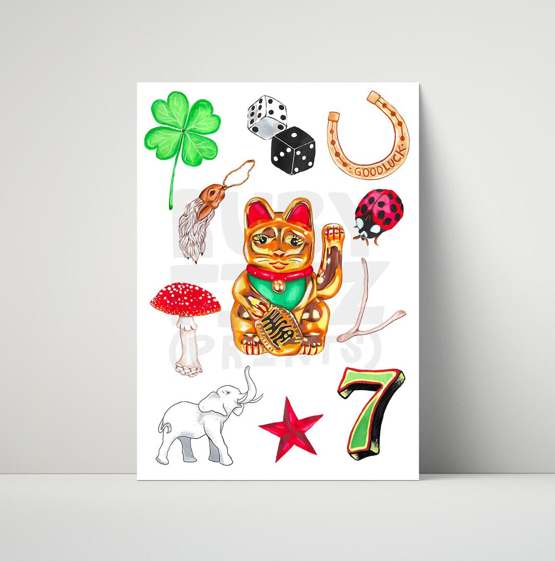 Lucky Things A3 Art Print - Etsy