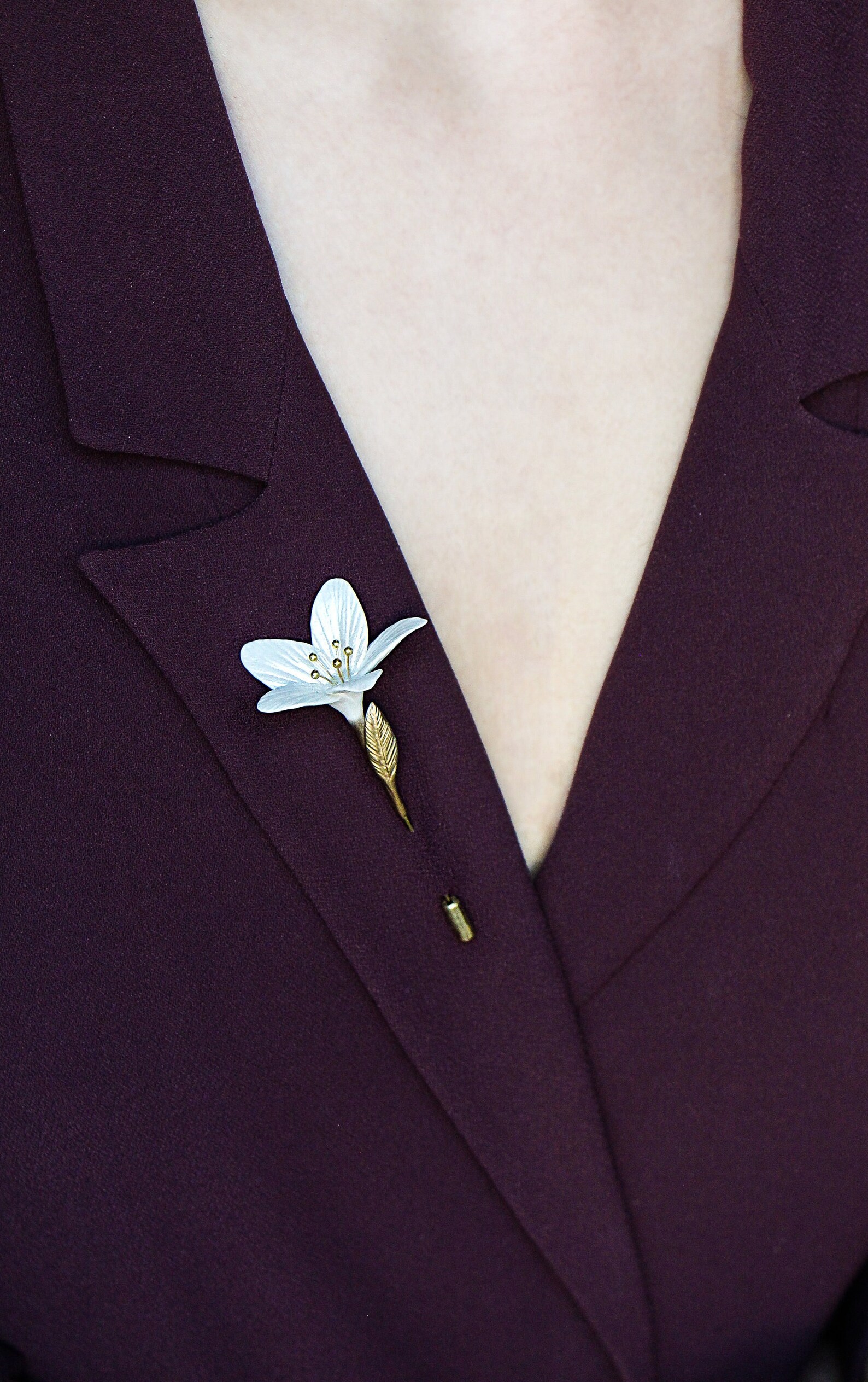 Lily Mini Brooch, Polymer Clay Brooch, Handmade Flower Gift, Spring ...