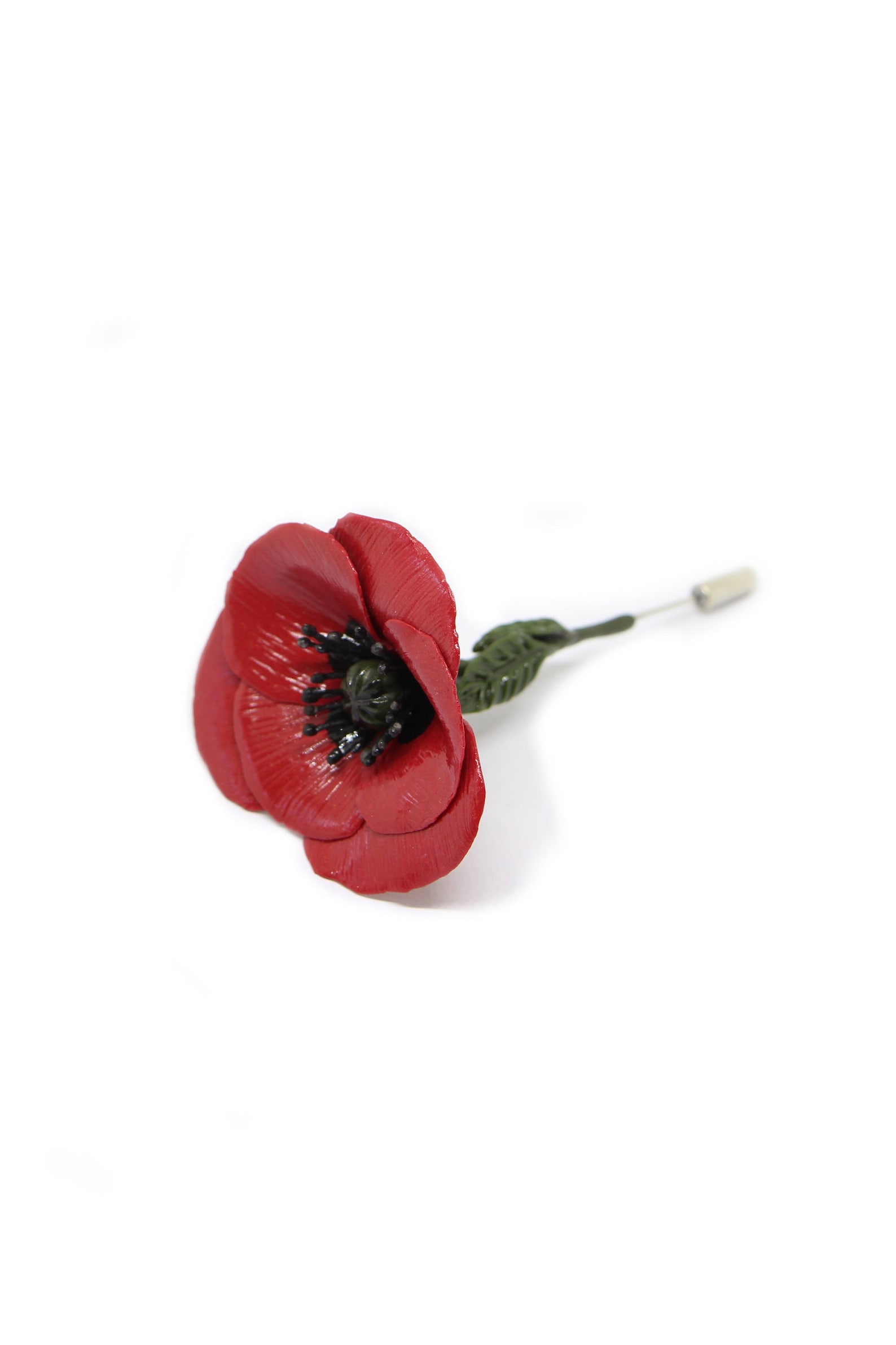Polymer Clay Poppy Brooch for Remembrance Day, Handmade Red Flower Pin ...