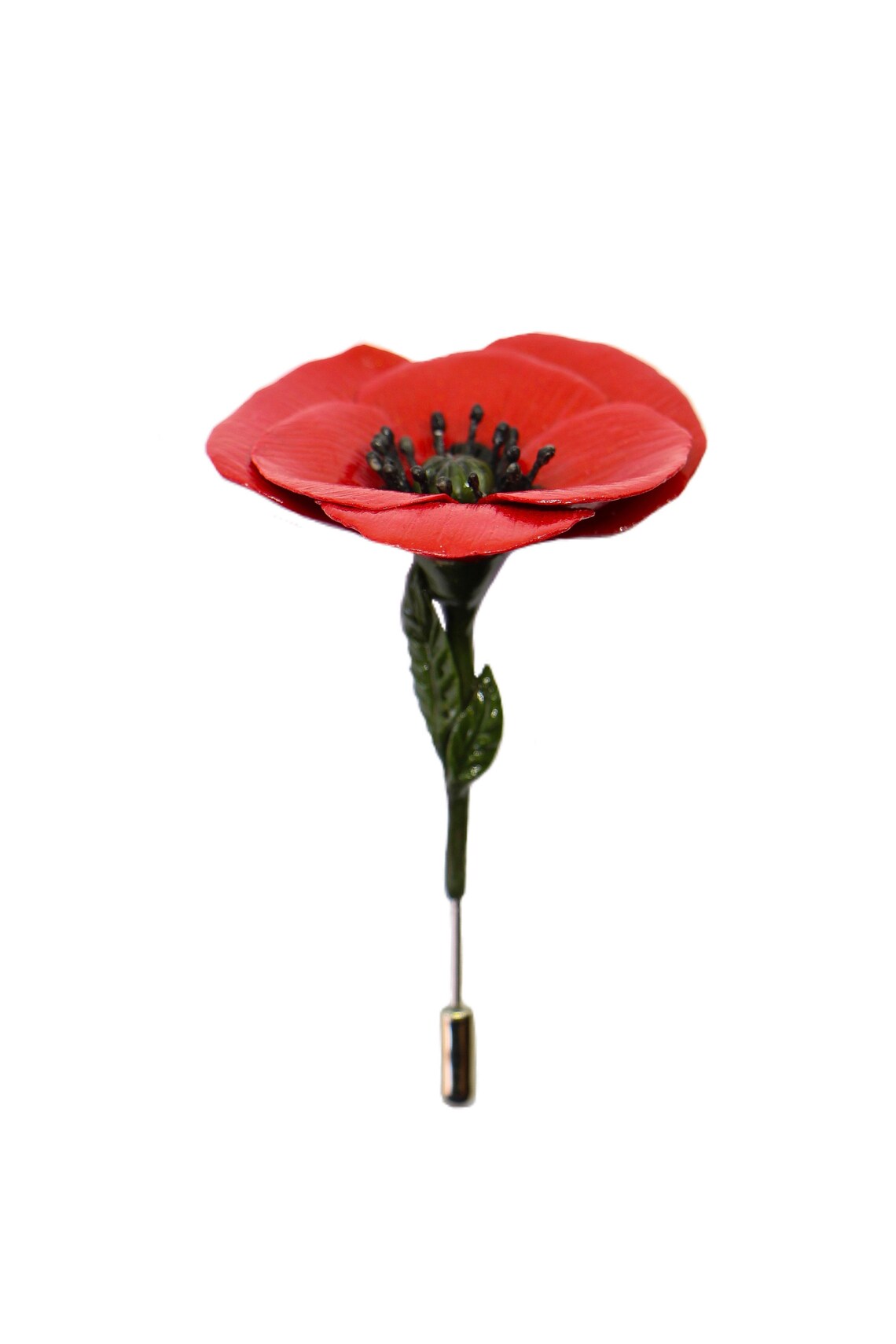 Polymer Clay Poppy Brooch for Remembrance Day Handmade Red - Etsy
