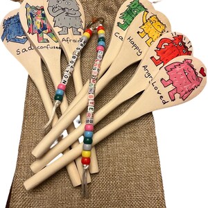 Set of 7 Colour Monster Story Spoons - Etsy UK