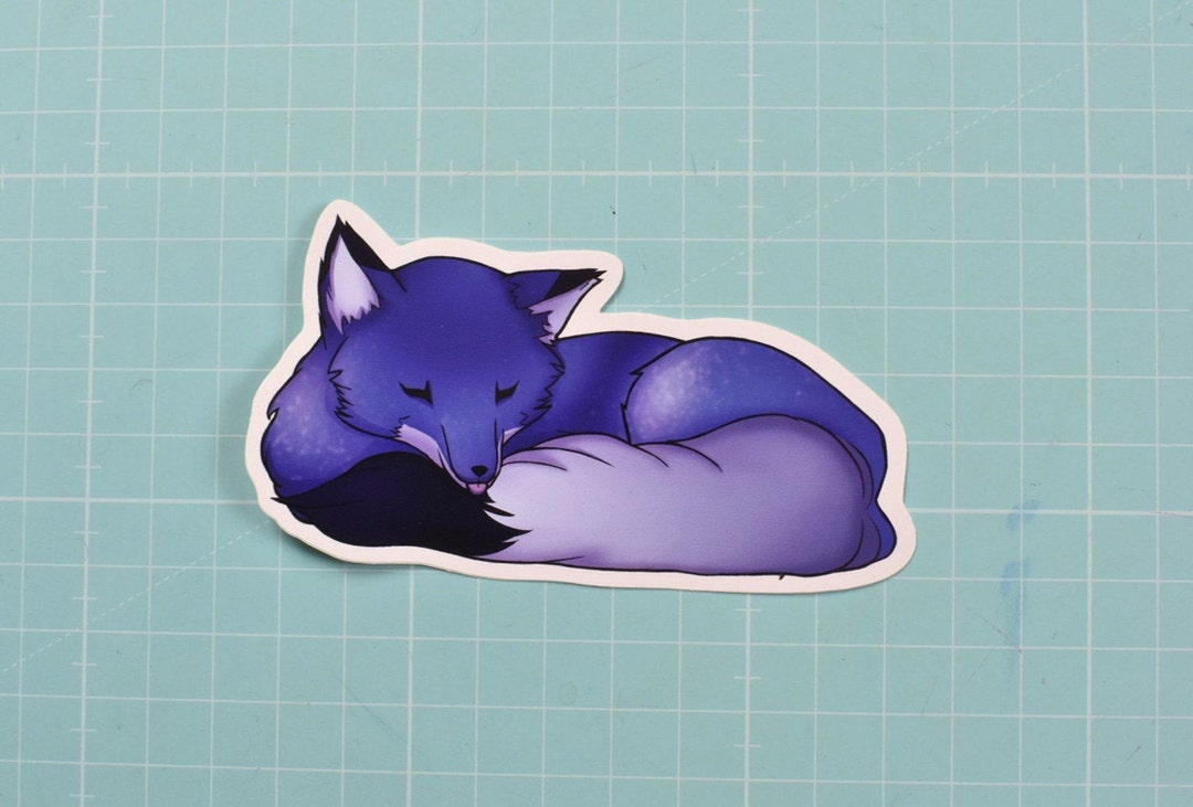 Blue Galaxy Fox Die Cut Sticker - Etsy