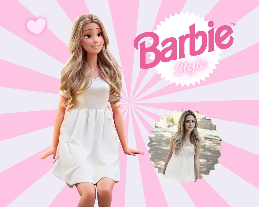 Digital Cartoon Portrait Barbie Style Portrait Editing personalized ...