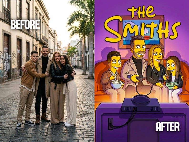 Custom Simpsons-style Living Room Portrait | Turn Your Photo Into ...