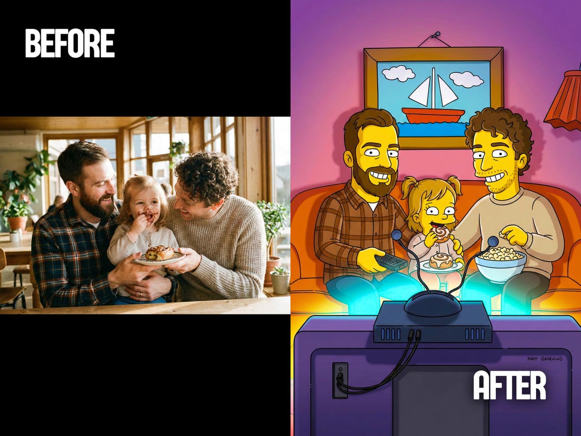Custom Simpsons-style Living Room Portrait | Turn Your Photo Into ...