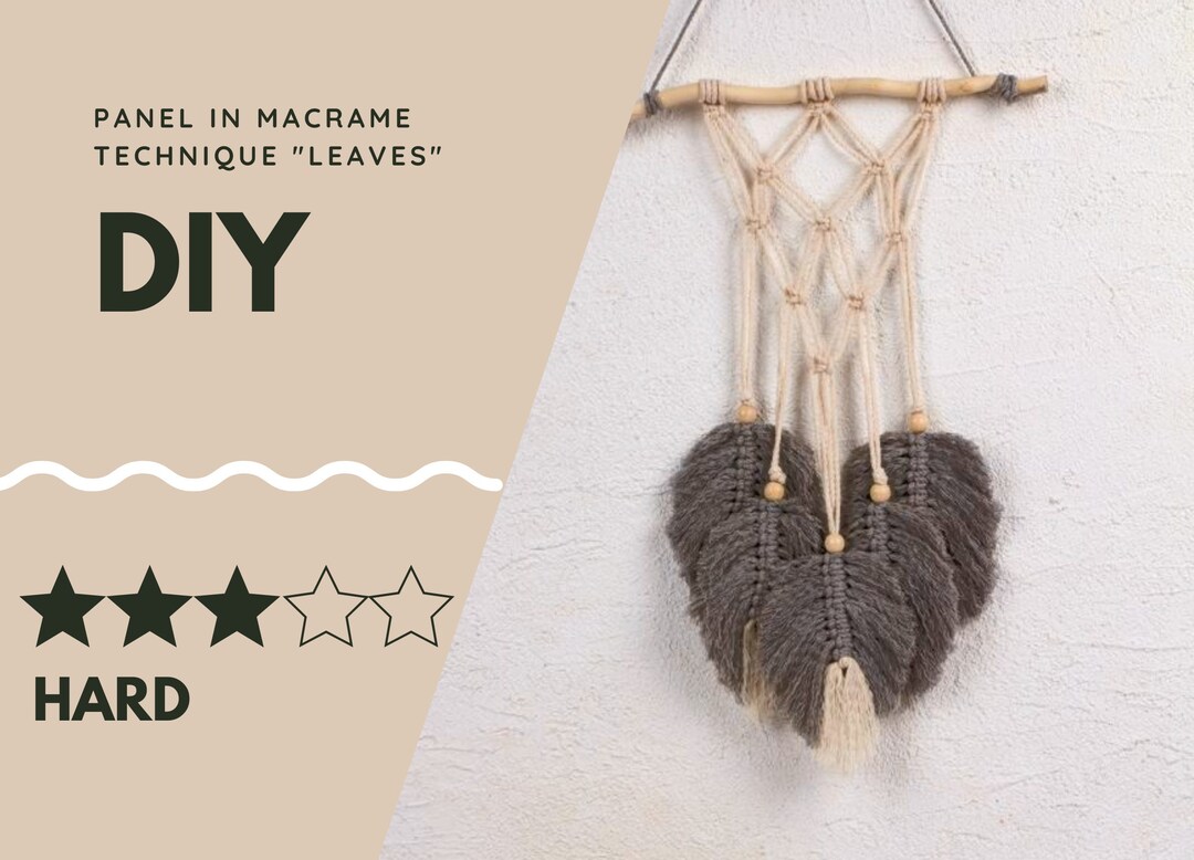 PDF Tutorial of Macrame Leaf Wall Hanging Tutorial / Step by Step DIY ...