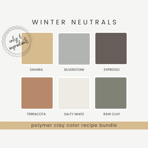 Polymer Clay Color Recipe Winter Color Palette Color Guide - Etsy