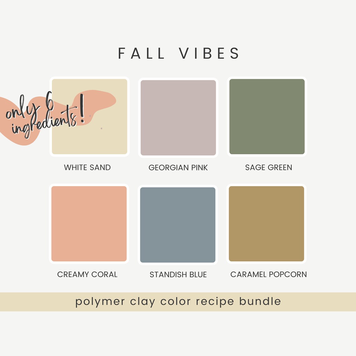 Polymer Clay Color Recipe Fall Color Palette Clay Color | Etsy
