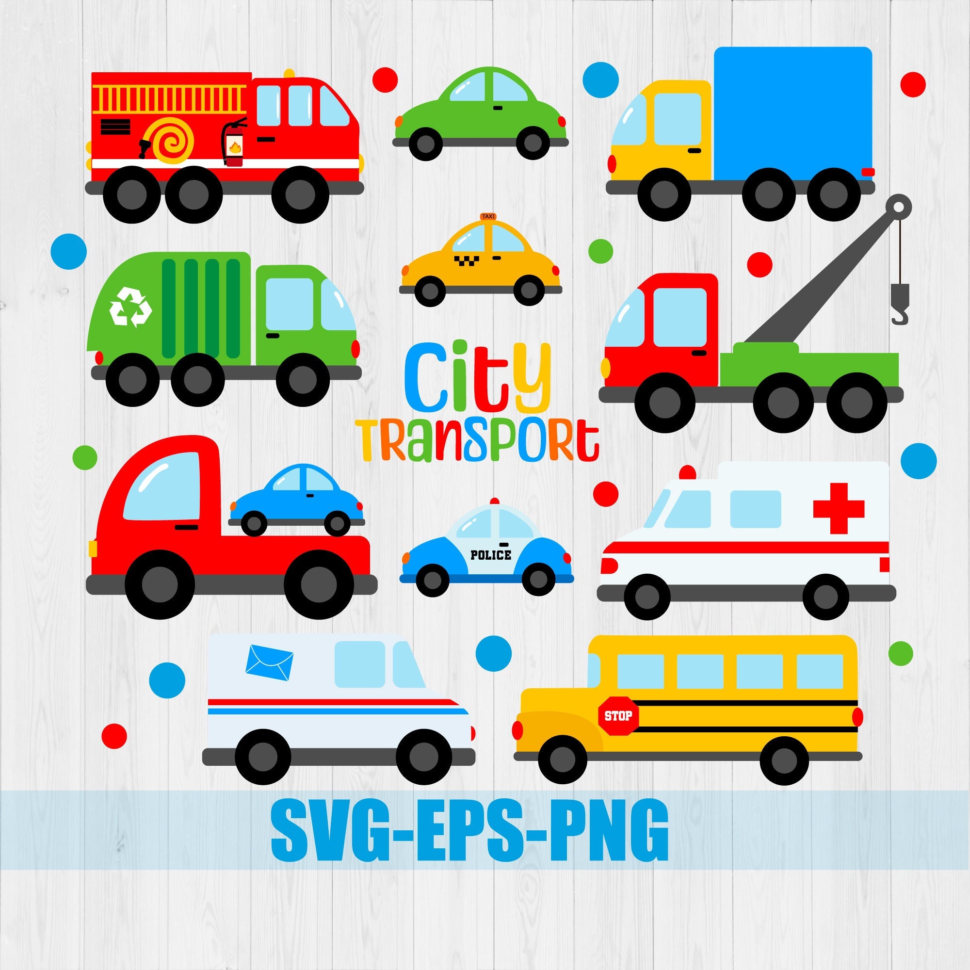 Transporte Ciudad Transporte PNG SVG Lindo transporte SVG - Etsy España