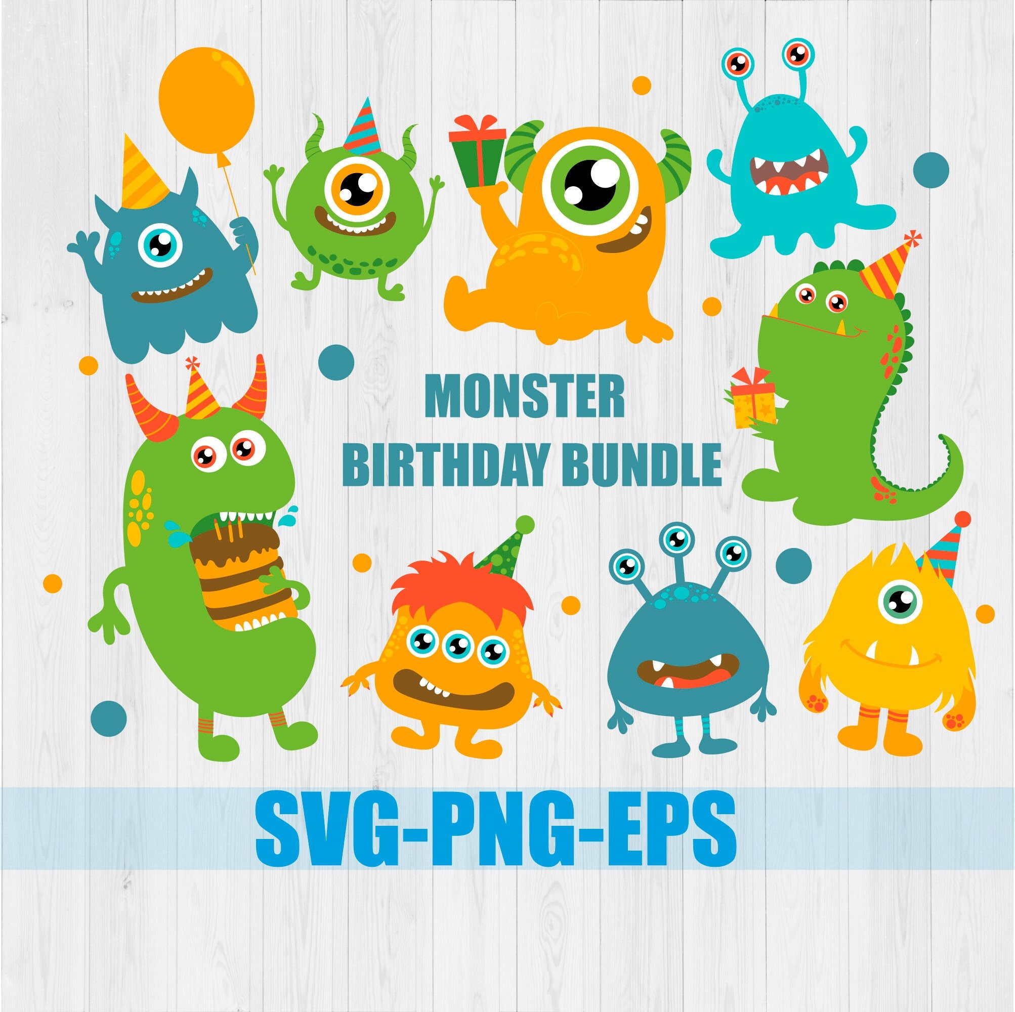 Cute Birthday Monster Clipart