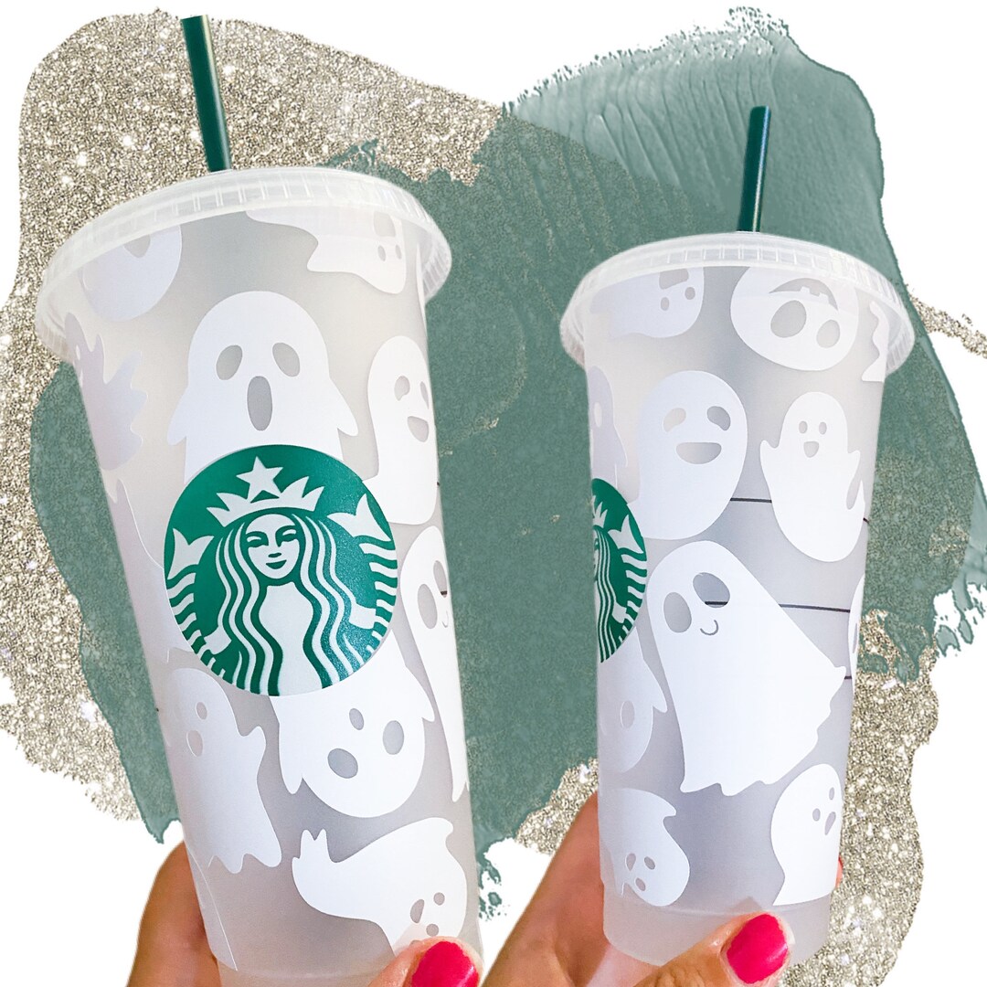 Christmas Starbucks Ghost Cold Cup With Straw and Hot Cup Autumn ...