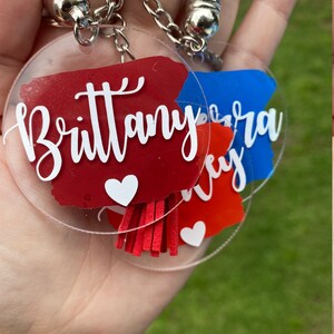 Personalised Keyring Keychain With Name & Tassel Acrylic Custom Keyring ...