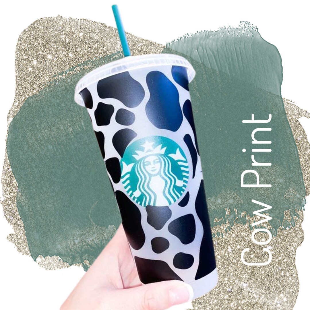 Starbucks Cow Print Cold Cup With Straw or Hot Cup With Lid Reusable ...