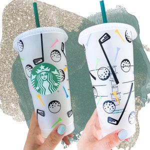 Starbucks Golf Cold Cup With Straw or Hot Cup Golfing Tee Golf Club ...