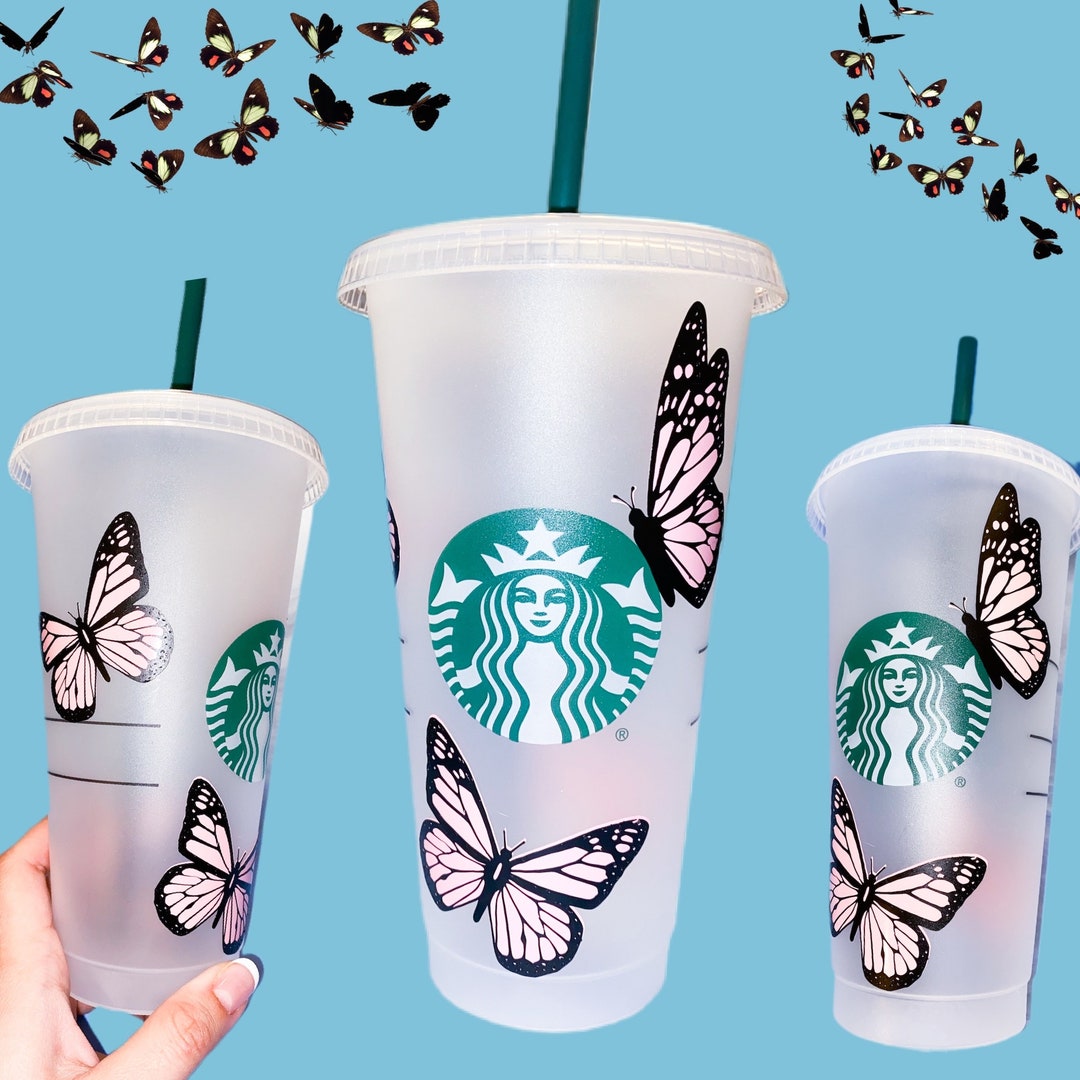 Starbucks Butterfly Cold Cup With Straw or Hot Cup Reusable ...