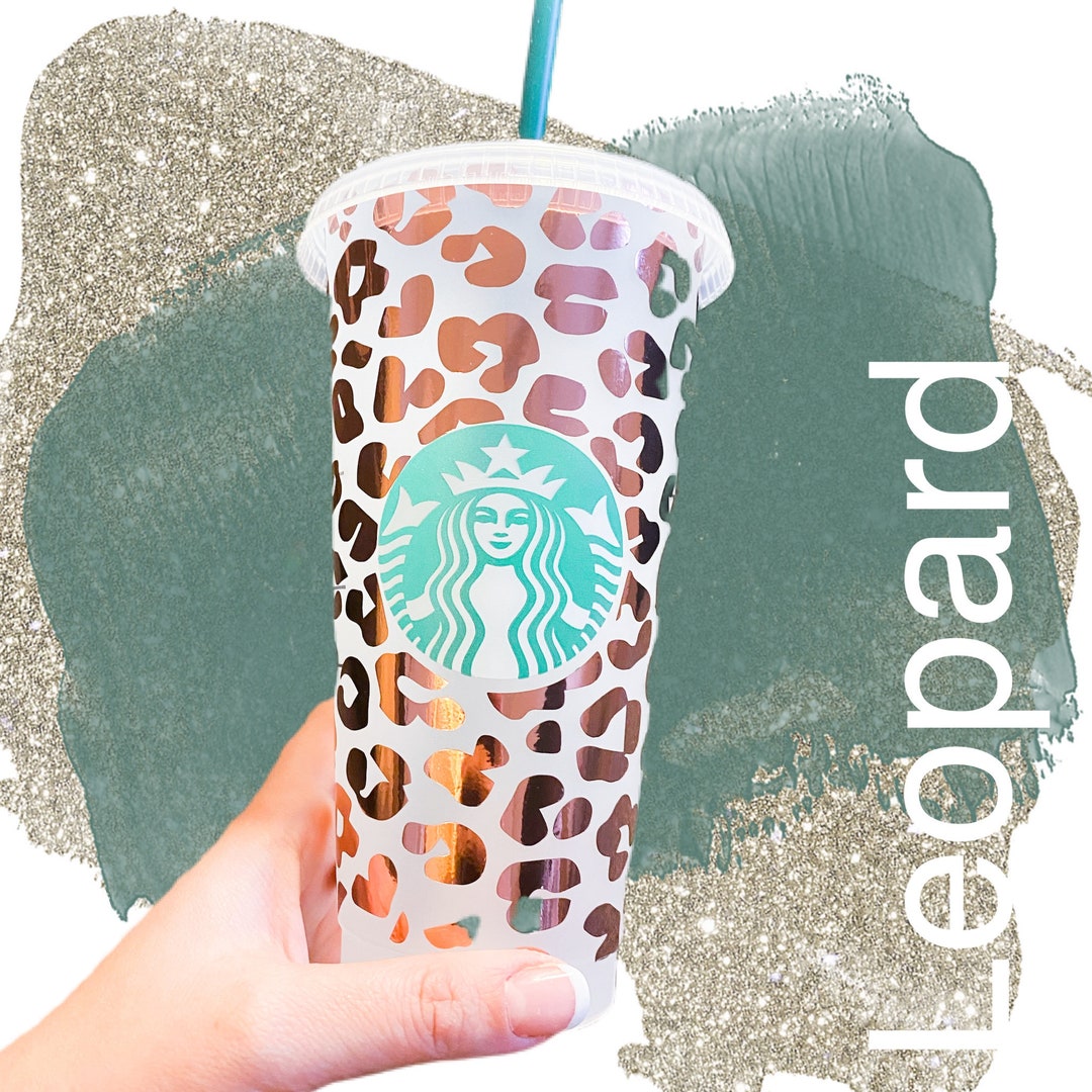 Christmas Starbucks Leopard Cold Cup With Straw or Hot Cup Holographic ...