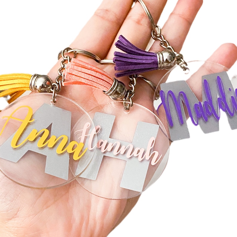 Personalised Keyring Keychain With Name & Tassel Acrylic - Etsy