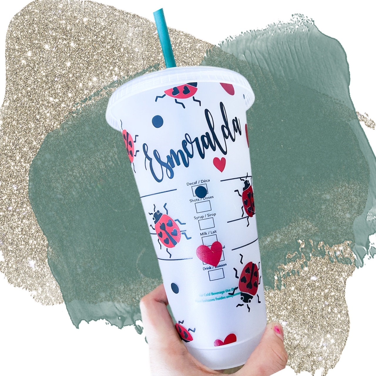 Starbucks Cold Cup With Straw Ladybug Starbucks Cold Cup 2022 - Etsy