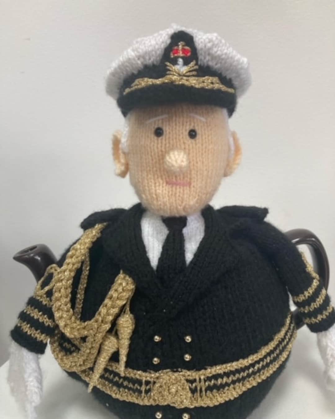HM King Charles III in Royal Navy Uniform Tea Cosy Knitting Pattern - Etsy