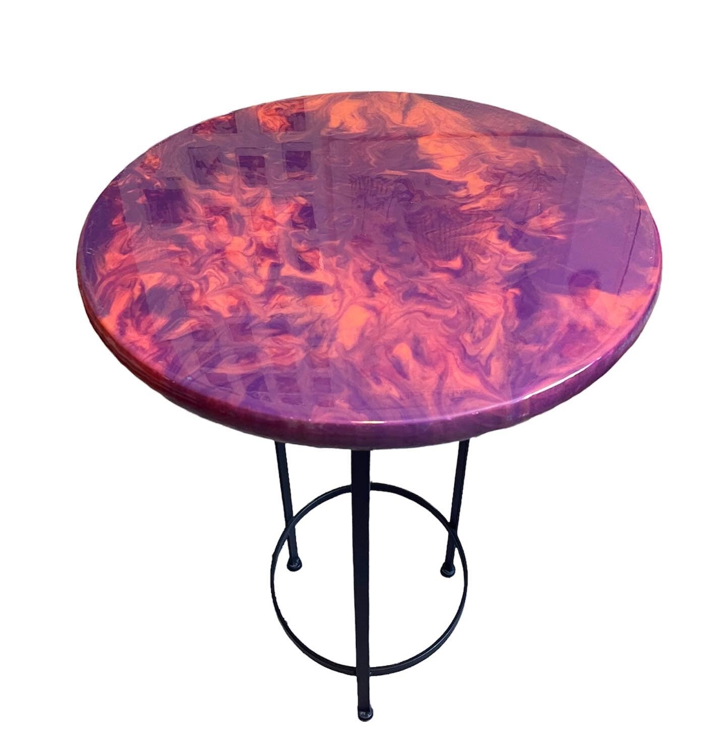 Epoxy Resin Coffee Table Round X Pink Memories - Etsy