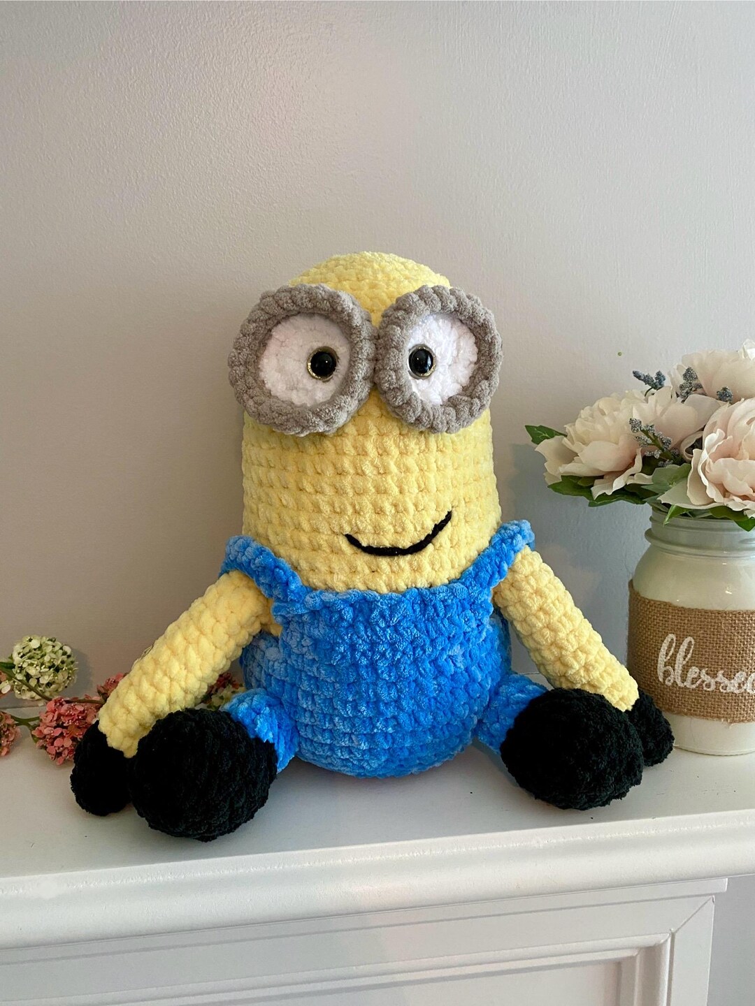 Minions Stuffed Plushies Soft Toys Crocheted Bob and Kevin Despicable ...