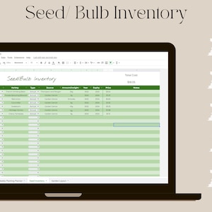 Garden Planner + Green Spreadsheet, Google Sheets Garden Planner ...