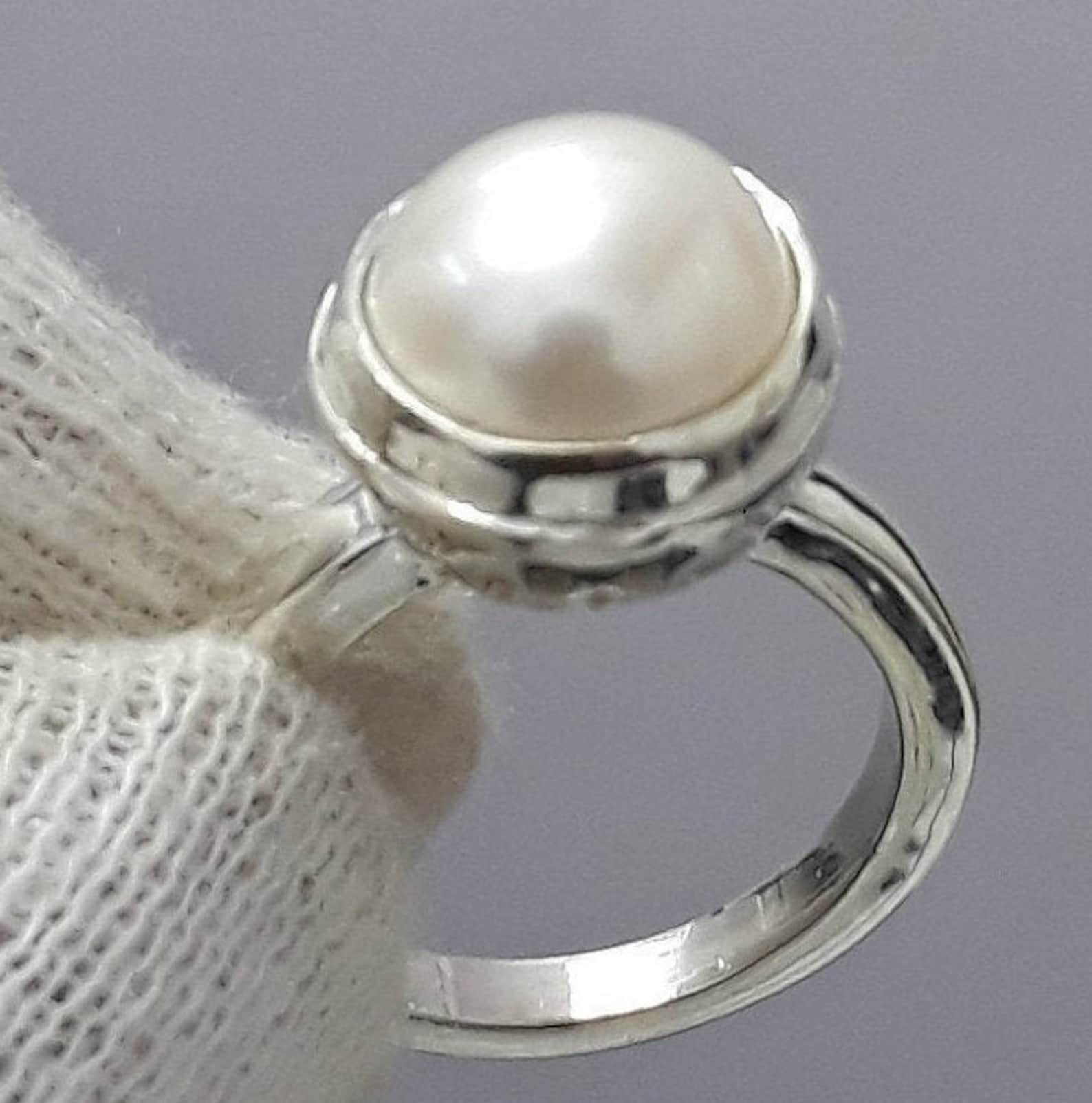 5.25 Ratti Pearl/Moti Ring for Astrological Purpose 925 | Etsy