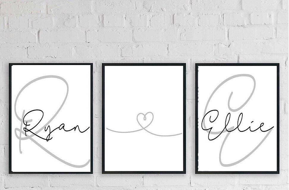 Personalised Name Print Set of 3 - Etsy