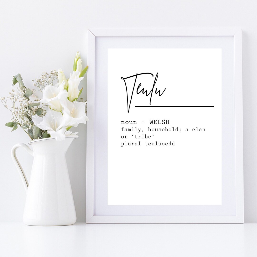 Teulu Welsh Definition Print - Etsy